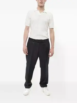 PAOLO PECORA Pleated Turn-up Trousers
