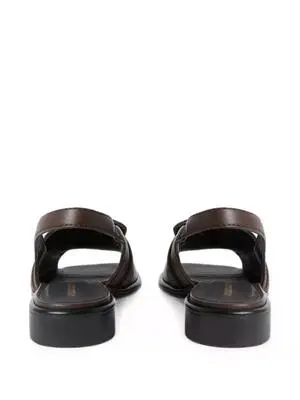Momoni Miguel Leather Slingback Flat Sandals