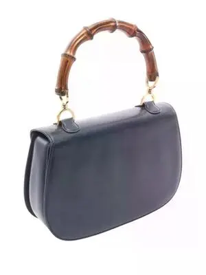 Gucci Calfskin Bamboo Night Satchel - Blue
