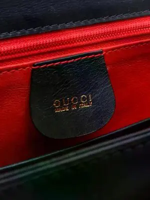 Gucci Calfskin Bamboo Night Satchel - Blue