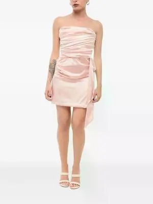 Halpern Draped Detailing Strapless Mini Dress