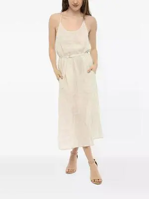 Woolrich Striped Belted Midi Dress - Neutrals