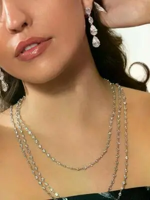 FANTASIA BY DESERIO Pear Marquise Drop Earrings - Silver