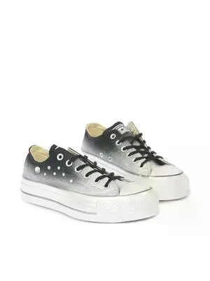 CONVERSE Glitter Effect Stud Embellished Lace-up Sneakers - Silver