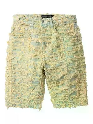 WHO DECIDES WAR Distressed Denim Shorts - Blue