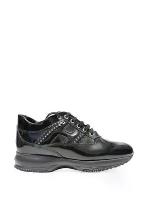 Hogan Interactive Studded Lace Up Sneakers - Black