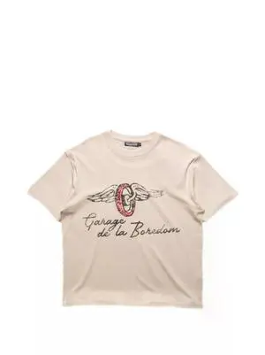 BOREDOM KILLS Graphic-print T-shirt - Neutrals