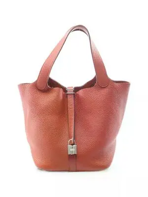 Hermès 2014 Pm Picotin Lock Clemence Leather Tote Bag - Orange