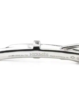 Hermès 18k White Gold Diamond Buckle Bracelet