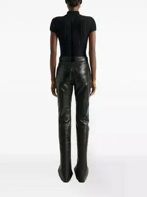 Balmain High-waisted Leather Trousers
