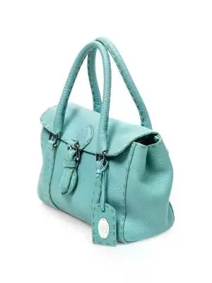 Fendi Mini Linda Leather Tote Bag - Blue
