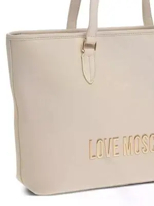 Moschino Embossed Logo Tote Bag - Neutrals