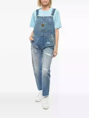 WASHINGTON DEE-CEE Distressed Logo-patch Dungarees - Blue