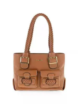 Moschino Braided-handle Shoulder Bag - Brown