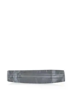Corneliani Pleated Satin Cummerbund - Grey