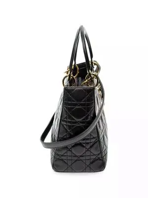 Dior Lady Cannage Tote Bag - Black