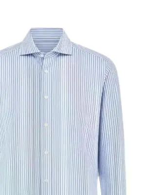 BASTONCINO Vertical-stripe Long-sleeve Shirt - Blue