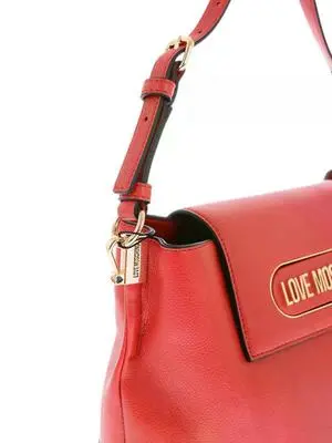 Moschino Pebbled Logo-plaque Bucket Bag