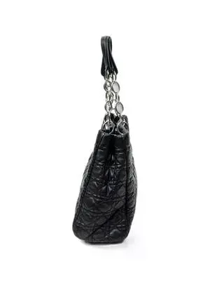 Dior Leather Tote Bag With Chain Strap And Logo Charm