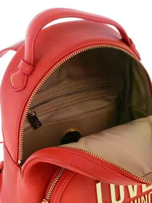 Moschino Logo-plaque Pebbled-effect Backpack