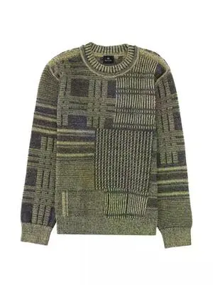 Paul Smith Patchwork-effect Textured-knit Sweater