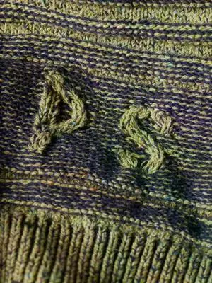 Paul Smith Patchwork Effect Textured Knit Crew Neck Sweater