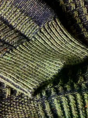 Paul Smith Patchwork Effect Textured Knit Crew Neck Sweater