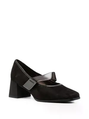 LINDA BAUMANN Suede Block-heel Pumps