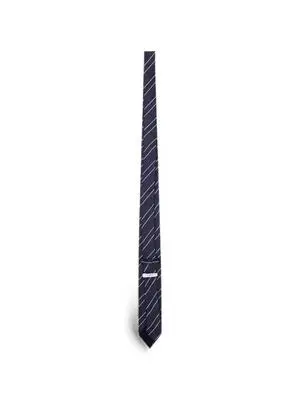 LARDINI Diagonal-stripe Silk Tie