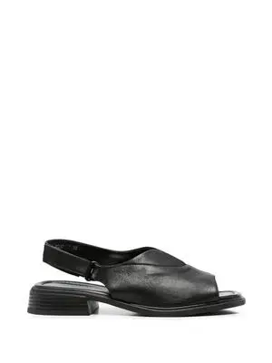 SERGIO MORETTI FIRENZE Open Toe Touch-strap Slingback Sandals - Black