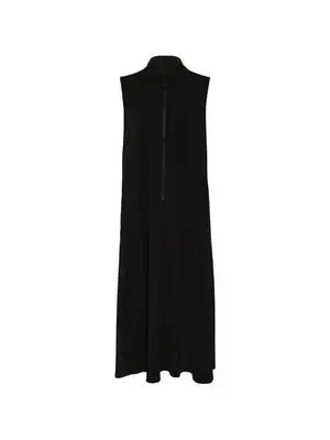 Y’s Sleeveless Stand-collar Maxi Dress - Black