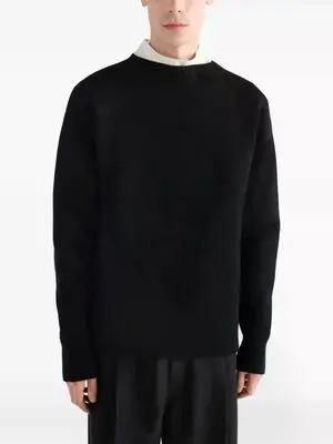 LEMAIRE Boat-neck Sweater In Double-face Virgin Wool - Blue