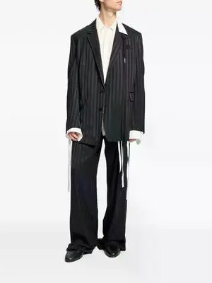 ANN DEMEULEMEESTER Striped Pleated Trousers