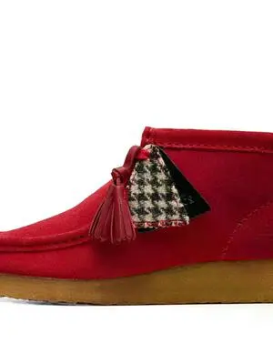 Clarks Wallabee Tassel Detail Ankle Boots - Red