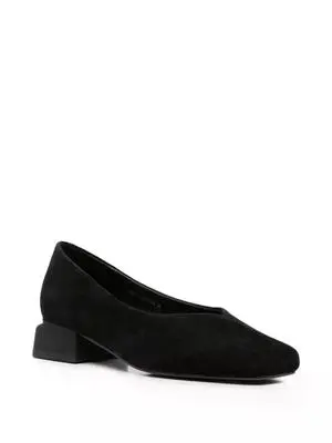 LINDA BAUMANN Square-toe Suede Pumps