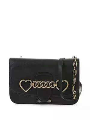 Moschino Heart Detail Crossbody Bag - Black