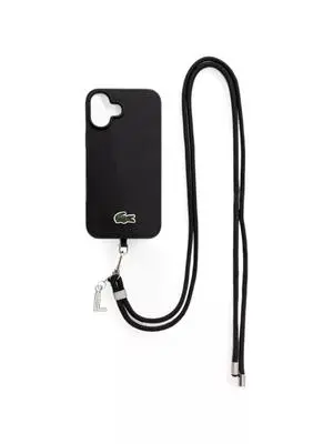 Lacoste Logo-patch Lanyard Iphone 16 Case - Black
