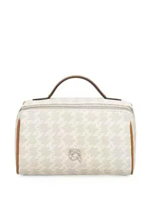 Karl Lagerfeld Logo Print Monogram Makeup Bag - Neutrals