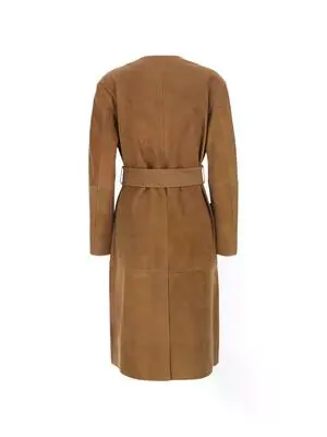 Max Mara Belted Suede Coat