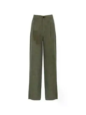 EMME Pleated Wide-leg Trousers - Green