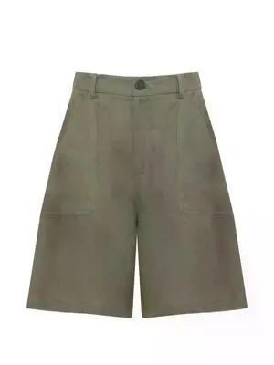 EMME Linen Tailored Bermuda Shorts - Green