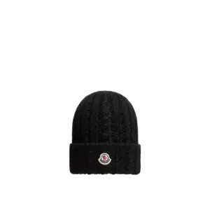 Moncler Cable Knit Beanie - Black