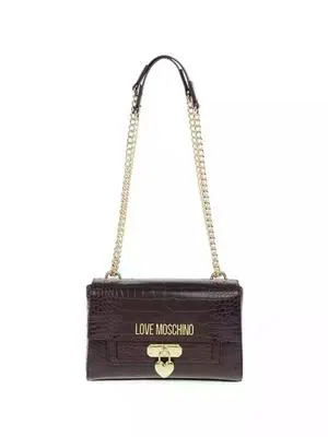 Moschino Crocodile-effect Shoulder Bag - Brown