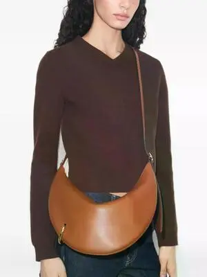Tory Burch Pierced Shoulder Bag With Metal Ring Detail - Brown