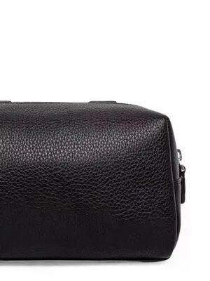 Karl Lagerfeld Grained Texture Embroidered Logo Makeup Bag