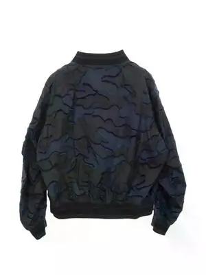 Dior 2010s Bee Embroidery Camouflage Bomber Jacket - Black