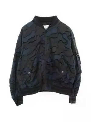 Dior Embroidered Camouflage Bomber Jacket - Black