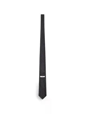 LARDINI Patterned Silk Tie - Black
