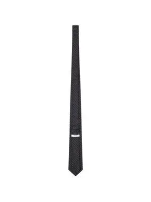 LARDINI Patterned Silk Tie - Black