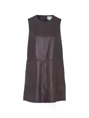 MAISON123 Sleeveless Leather Mini Dress